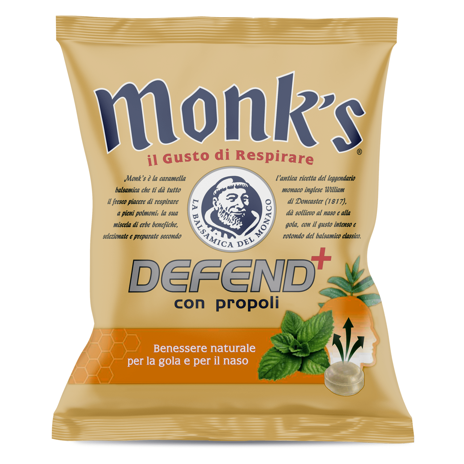 Monk's Defend+ functional candies with natural beneficial ingredients